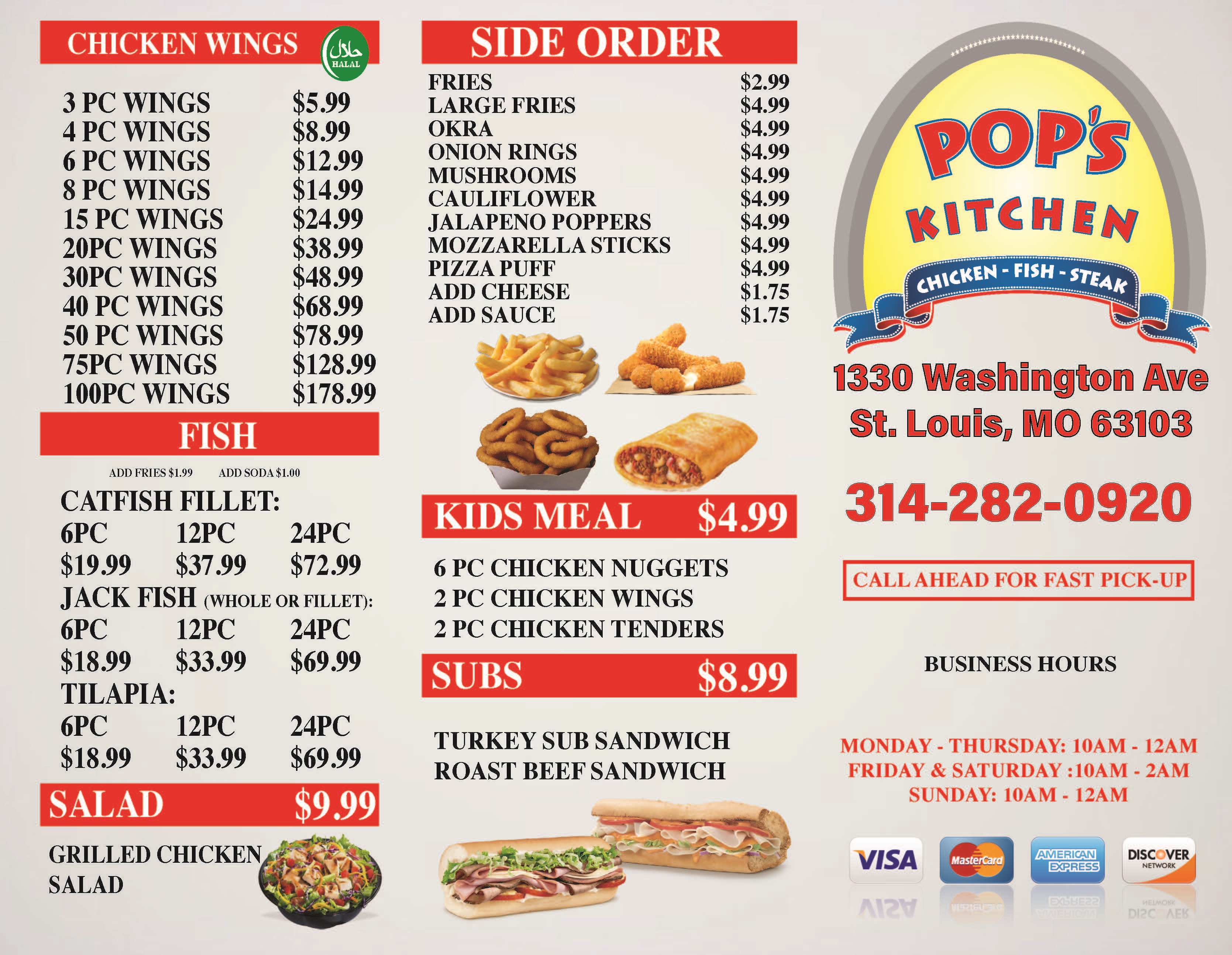 Menu PDF | Pops Kitchen | American Restaurant in St. Louis, MO